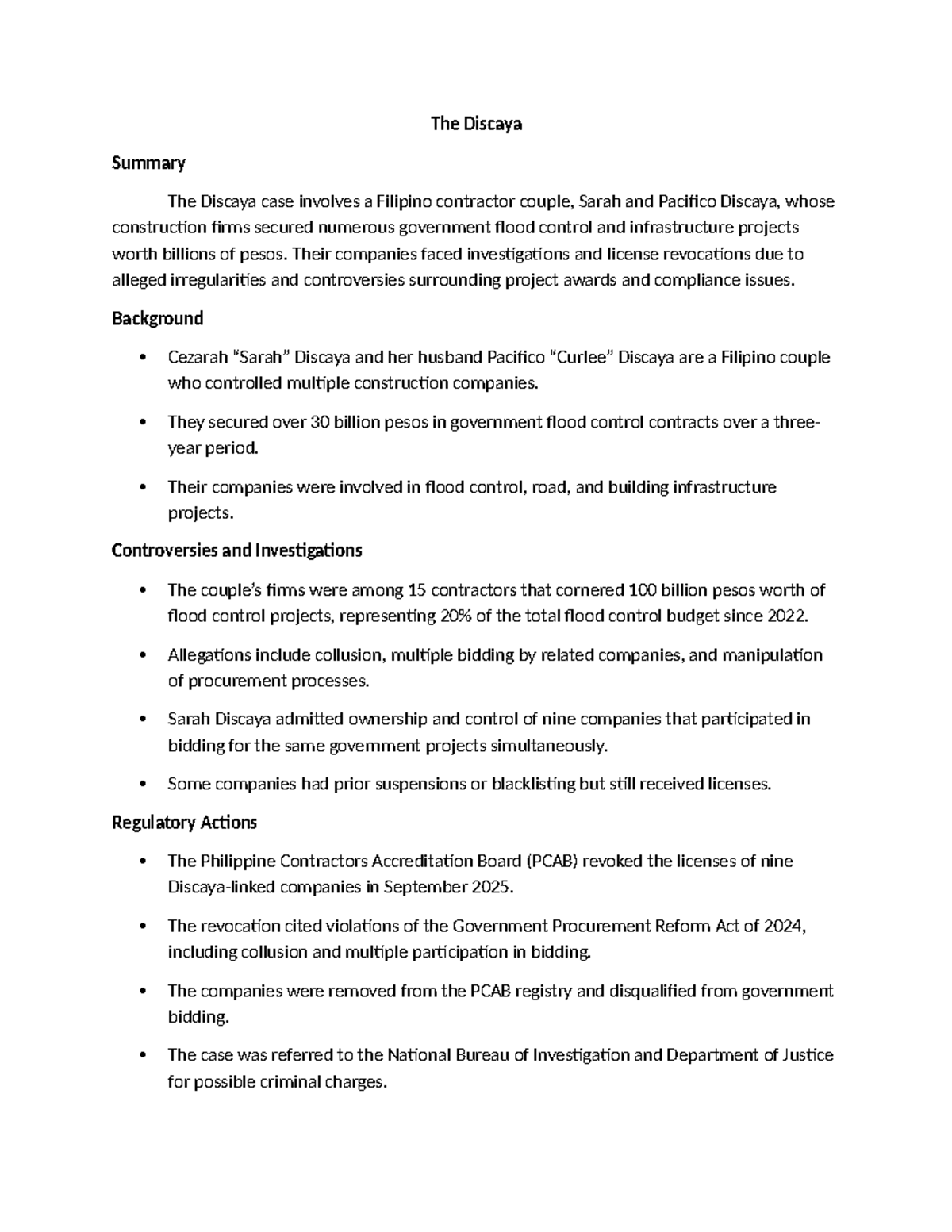 The Discaya Case Study: Government Contract Controversies and ...