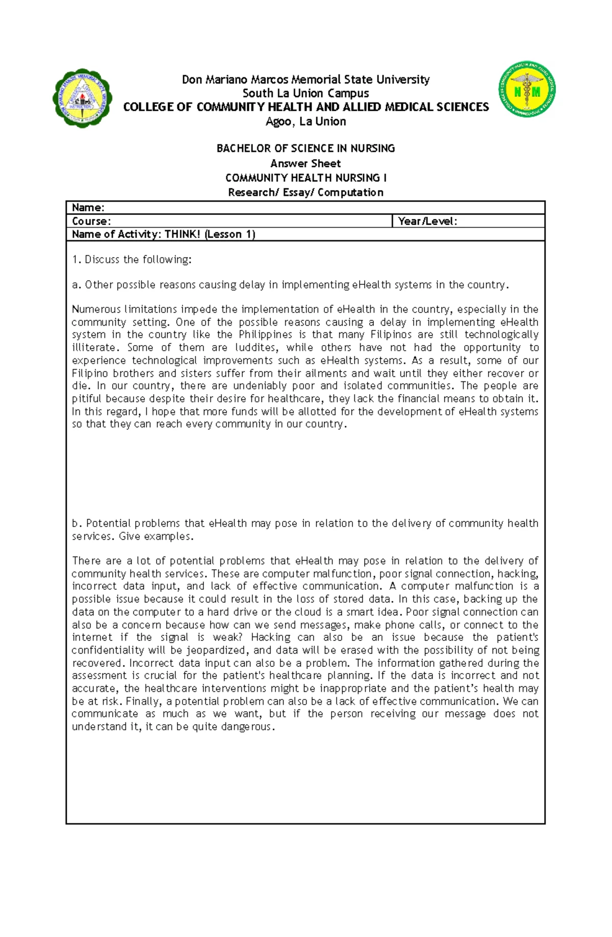 Module 4-peri care - ... - LESSON 3: PERINEAL CARE (MALE AND FEMALE ...