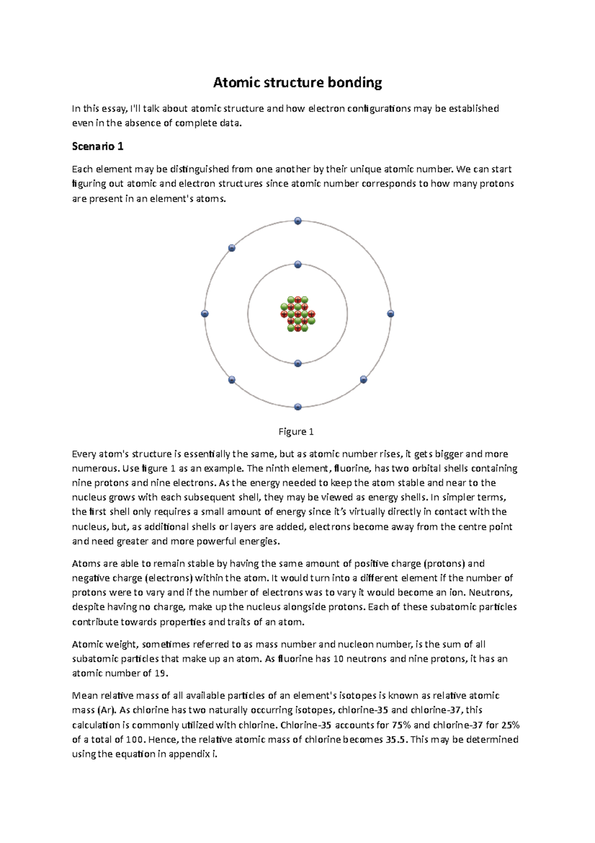 Atomic Structure & Electron Configurations: Scenarios 1 & 2 Analysis ...