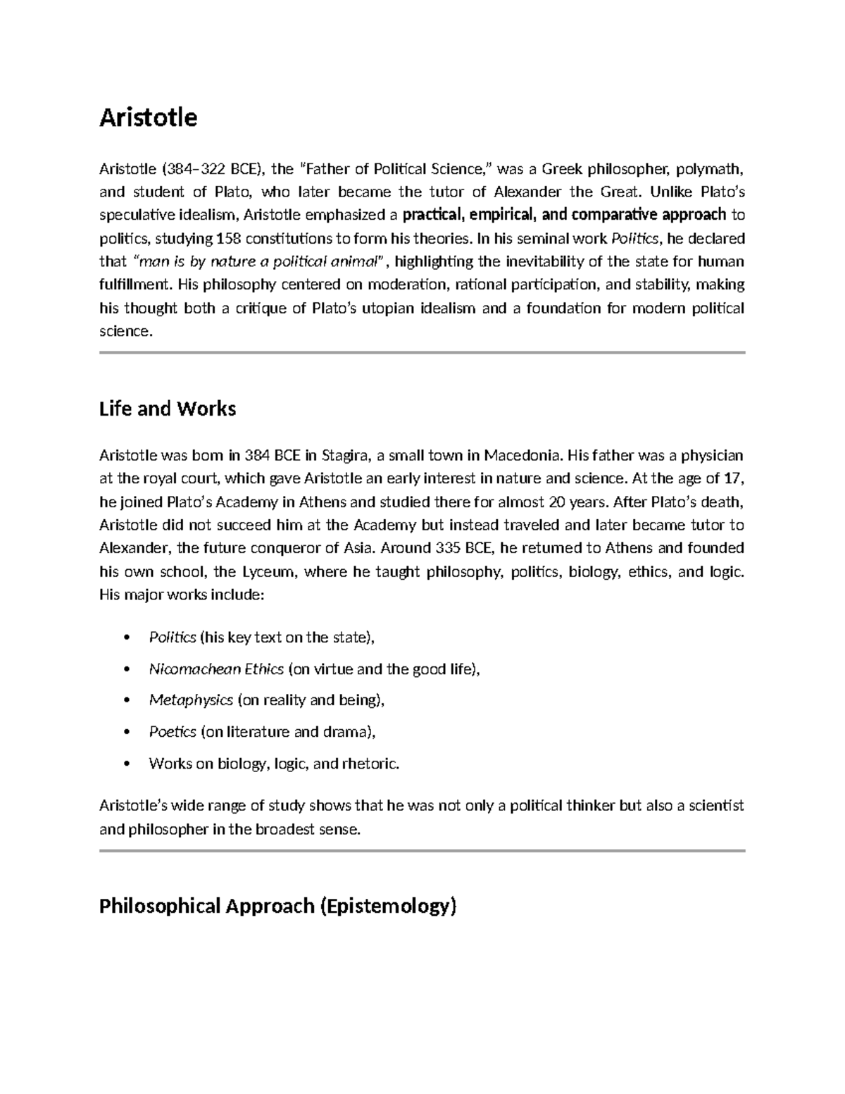 Aristotle's Political Theories and Works: A Comprehensive Overview ...