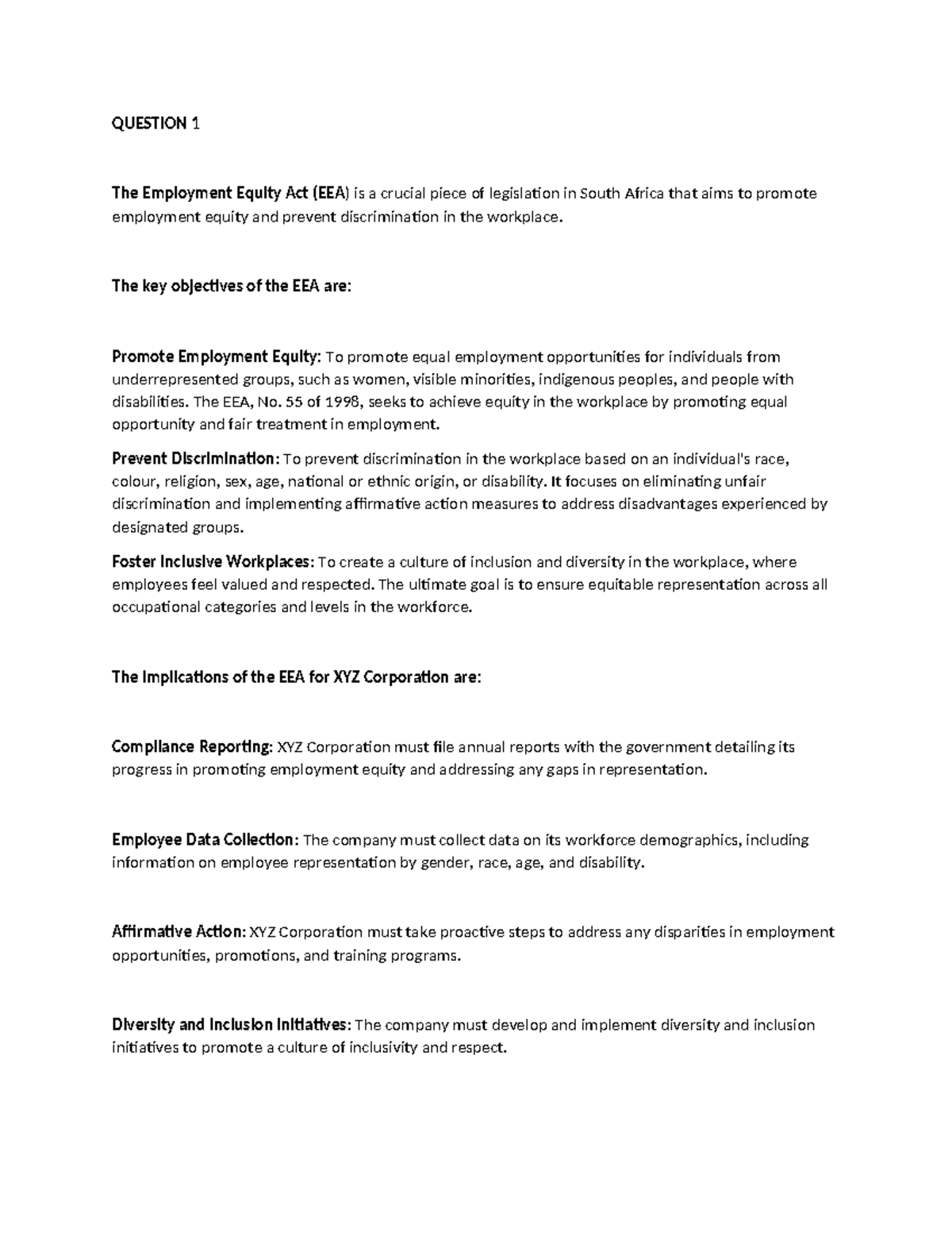 EEA & OHSA: Key Compliance Insights for Assignment Completion - Studocu