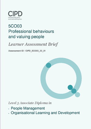 NEW 5CO03 Professional behaviours and valuing people - June 2023 - 5CO ...