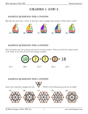 Math Kangaroo - 2024 Solutions Grades 5&6 - gsegtr4 - Studocu