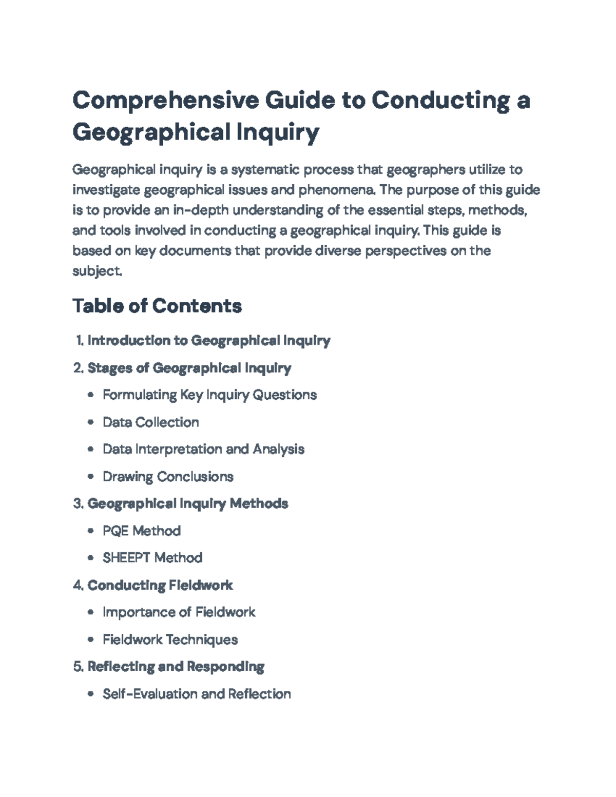 Understanding Geographical Inquiry: Methods, Fieldwork, and Analysis ...