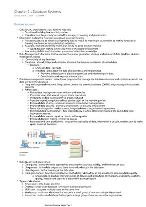 Introduction to Databases - Lecture 1: Principles and Management - Studocu