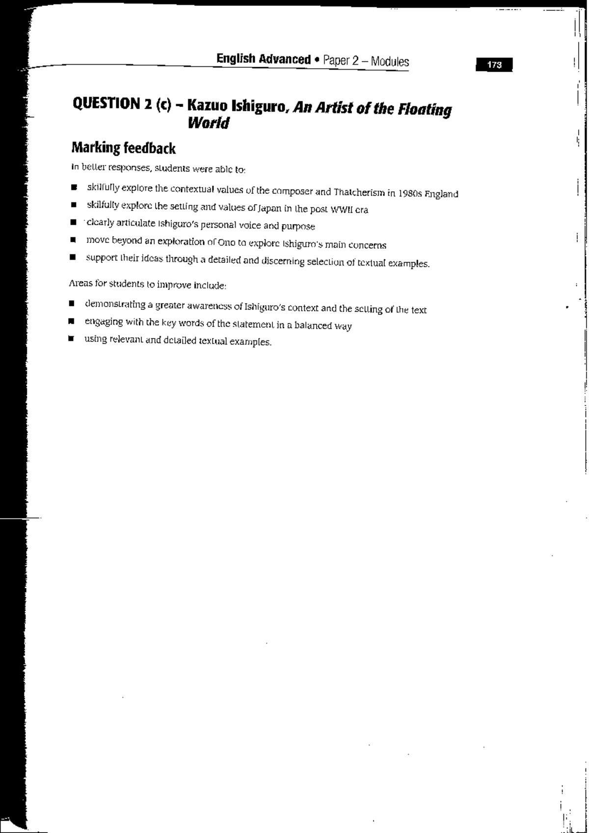 HSC 2019 MOD B Exemplar: Kazuo Ishiguro's An Artist of the Floating ...