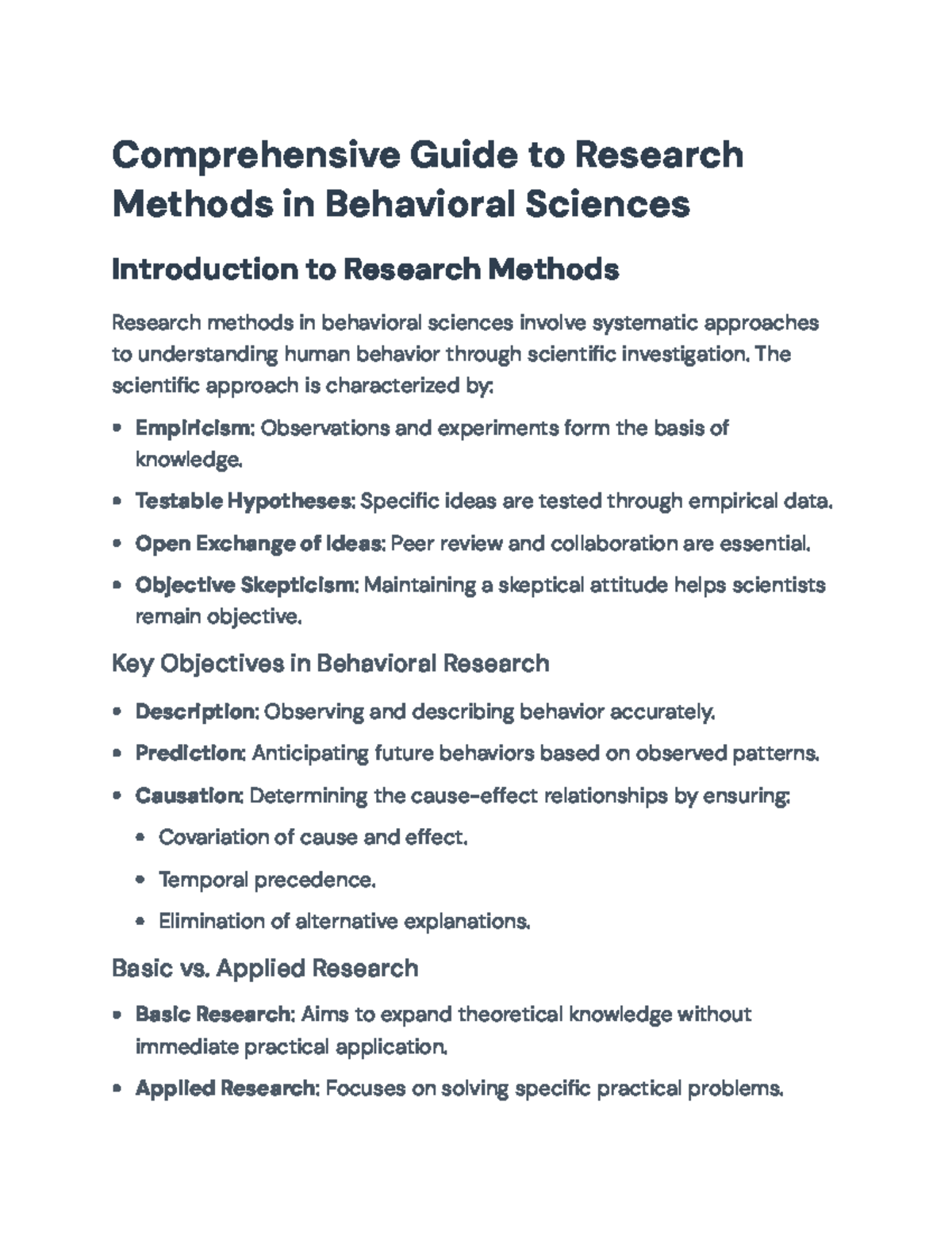 Comprehensive Guide to Research Methods in Behavioral Sciences ...