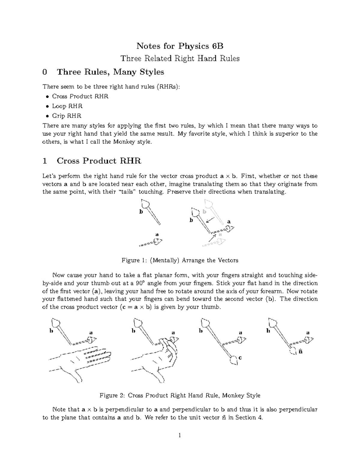 Physics 6B Notes: Three Right Hand Rules Explained - Studocu