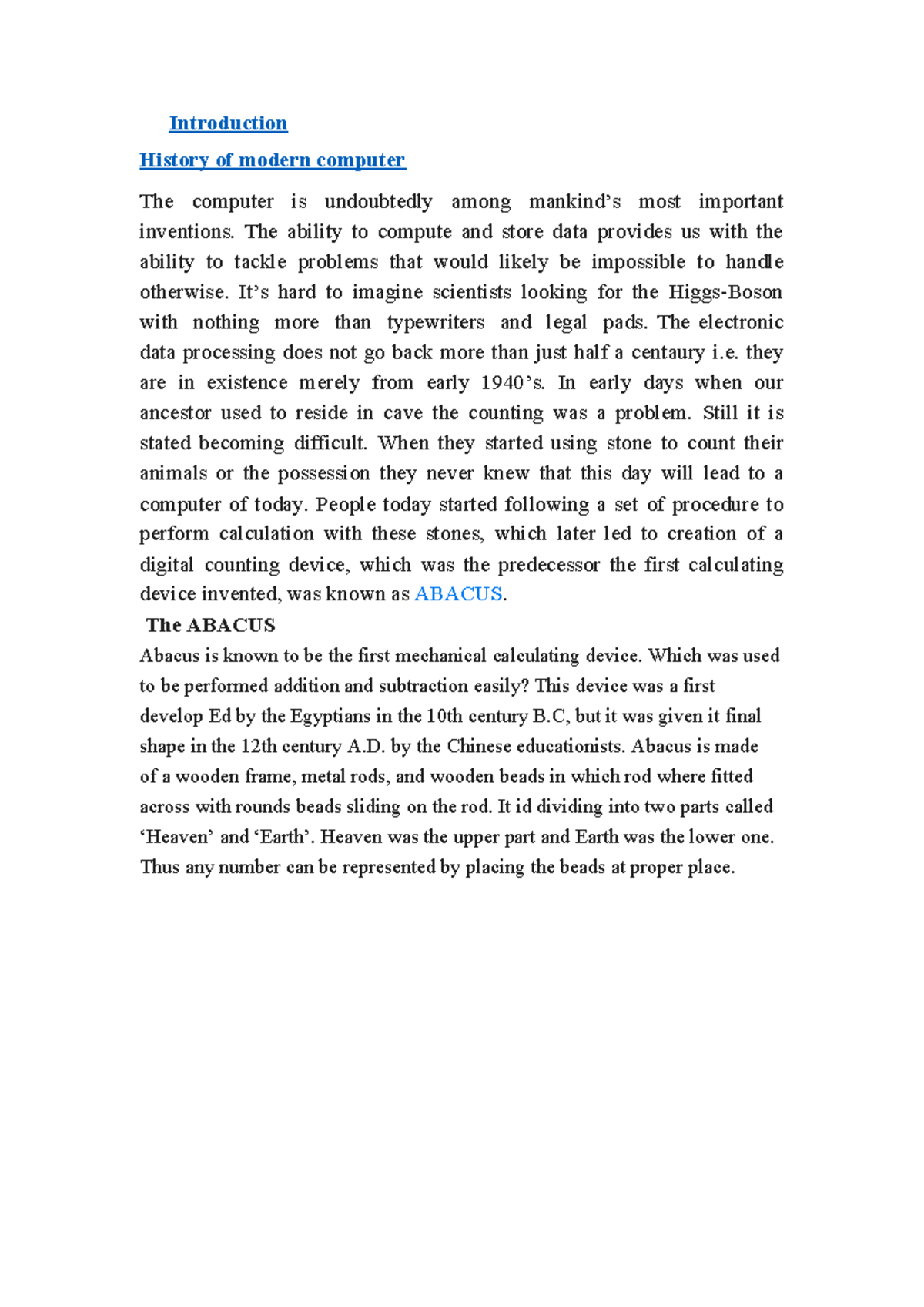 Introduction to the History of Modern Computers (CS 2021) - Studocu