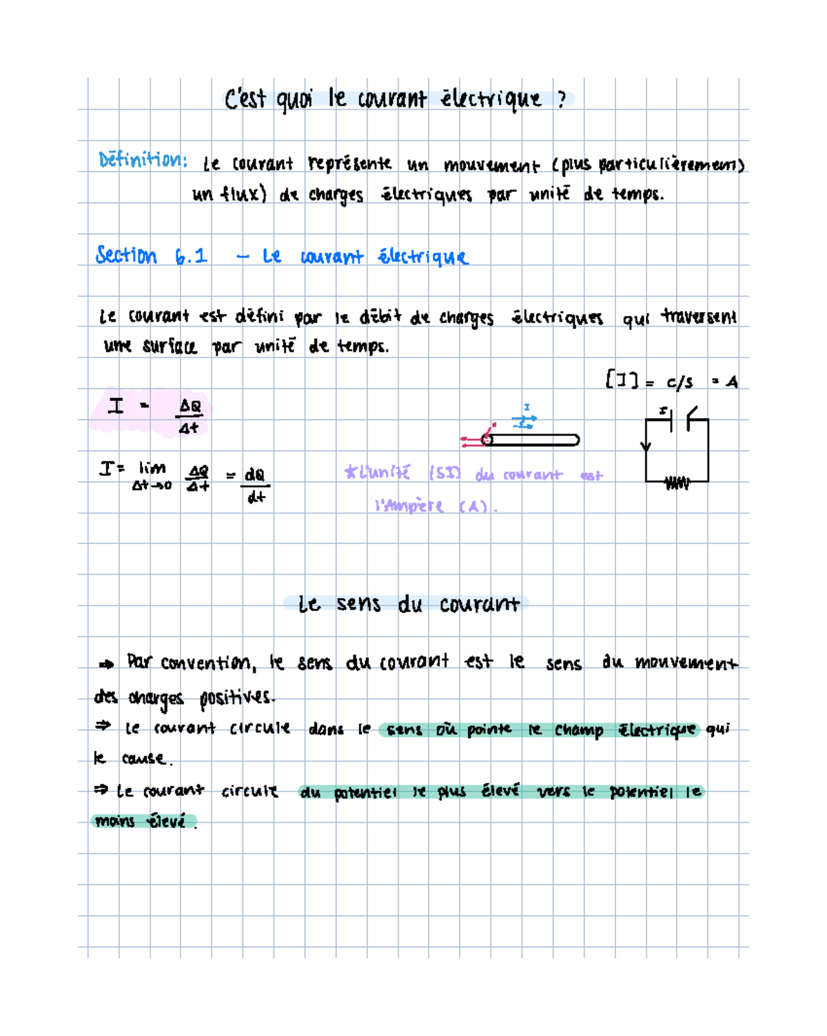 Chapitre 6 - Le courant électrique - ####### C'est quoi le courant ...