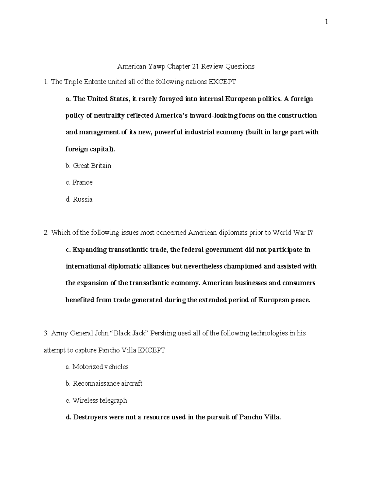 American Yawp CH21 Review Questions: WWI and Its Impact - Studocu