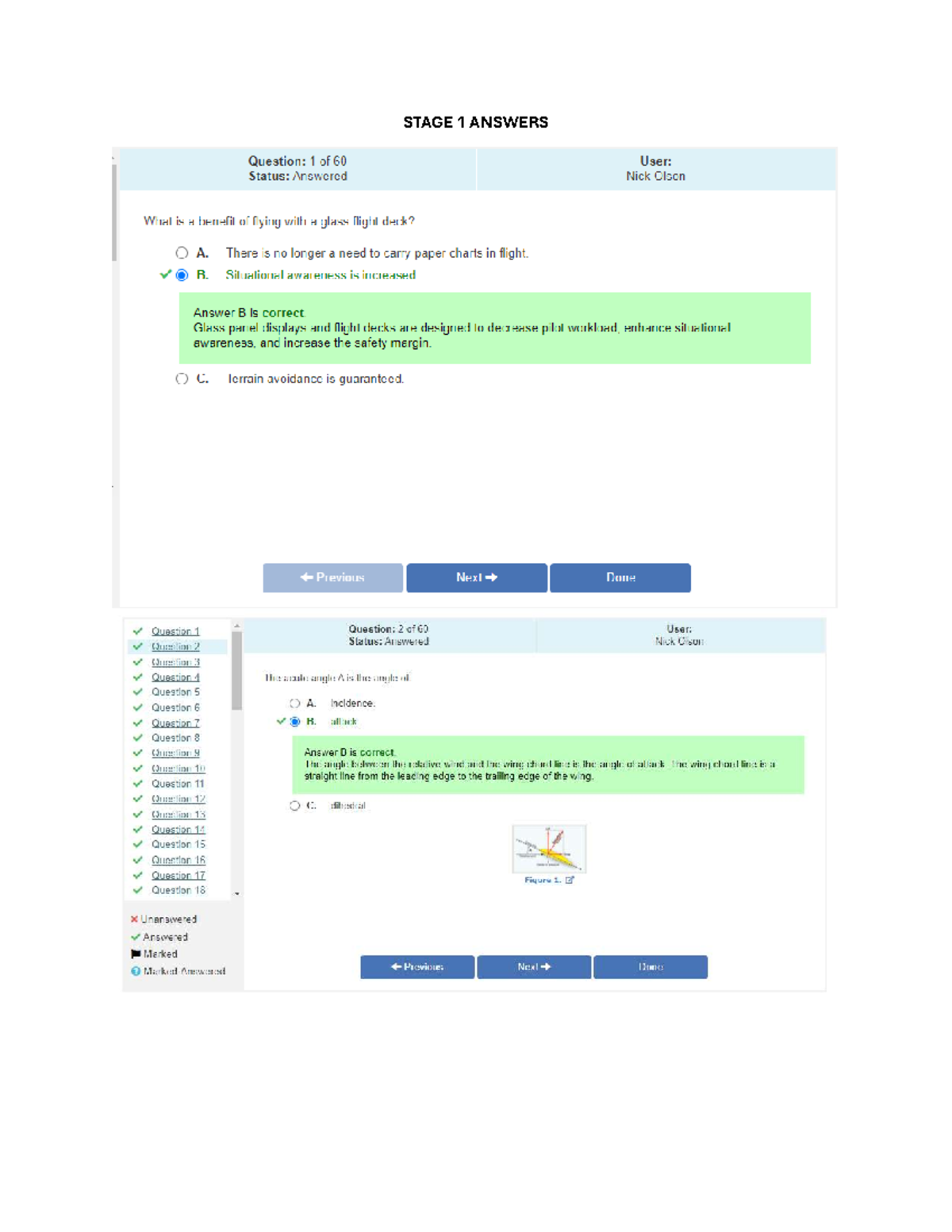 Stage 1 Answers: Aviation Knowledge Assessment (60 Questions) - Studocu