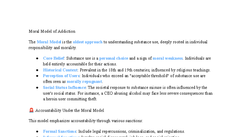 2222A Comprehensive Notes on Addiction Models and Theories - Studocu