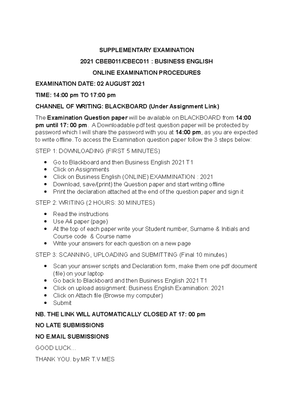 Business English Online Exam Procedures: CBEB011/CBEC011 Guide - Studocu