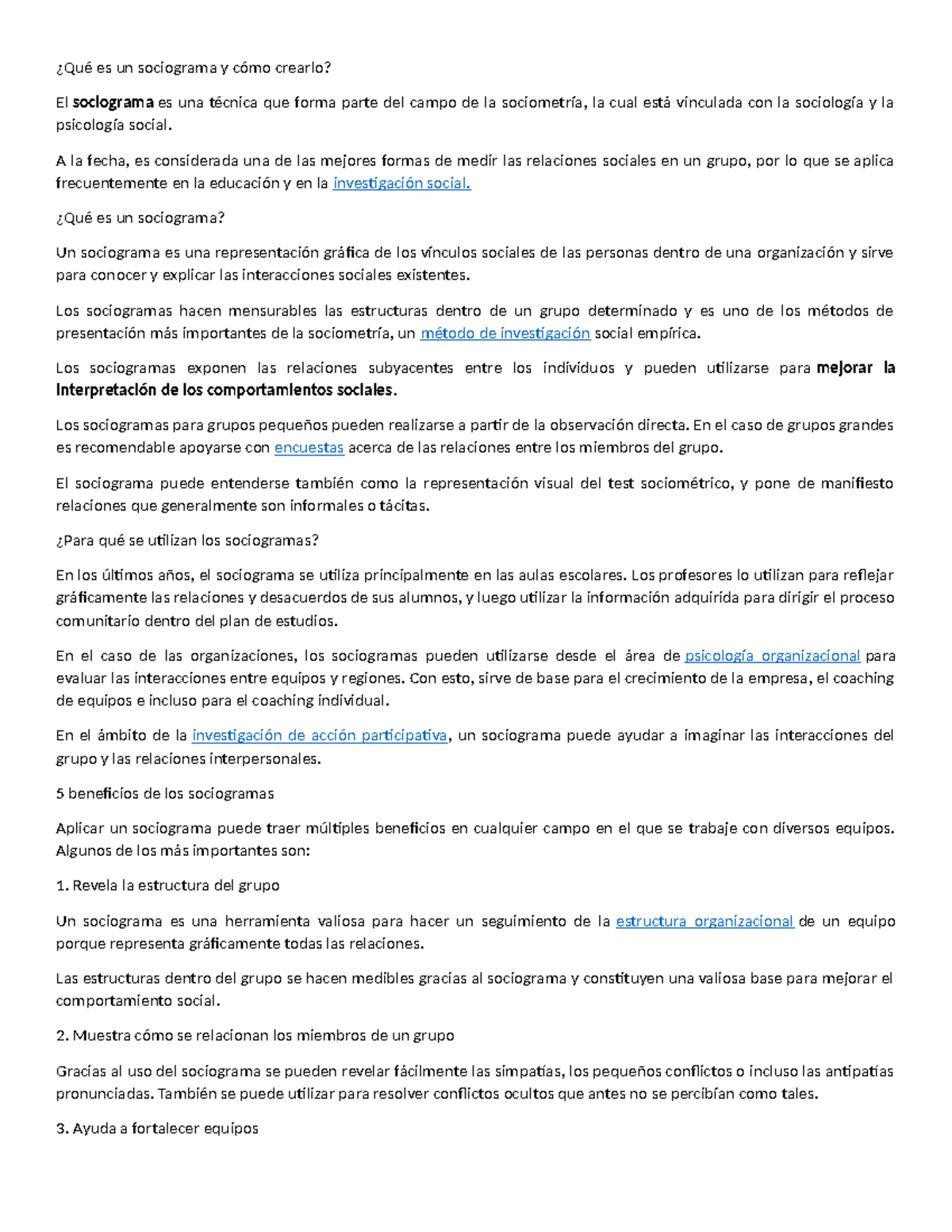 Qué es un Sociograma y Cómo Crearlo: Guía Completa - Studocu