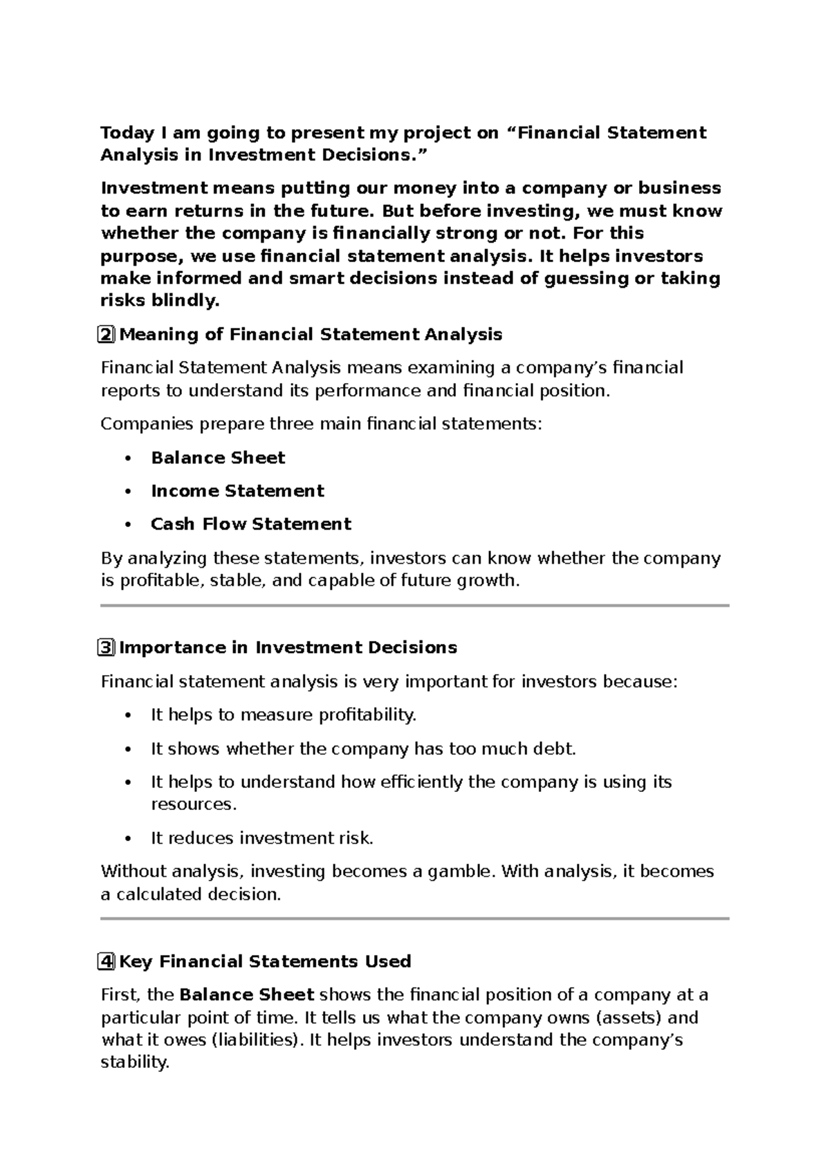 Investment Analysis: Understanding Financial Statement Analysis - Studocu