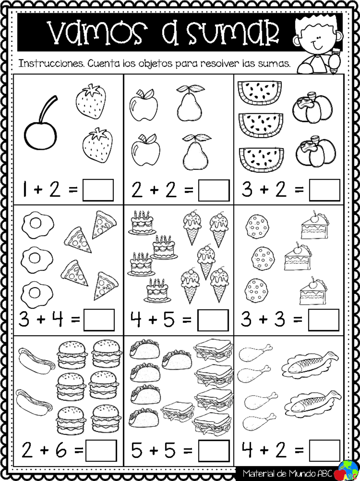 Mundo ABC: Instrucciones de Sumas y Restas (1-10) - Studocu