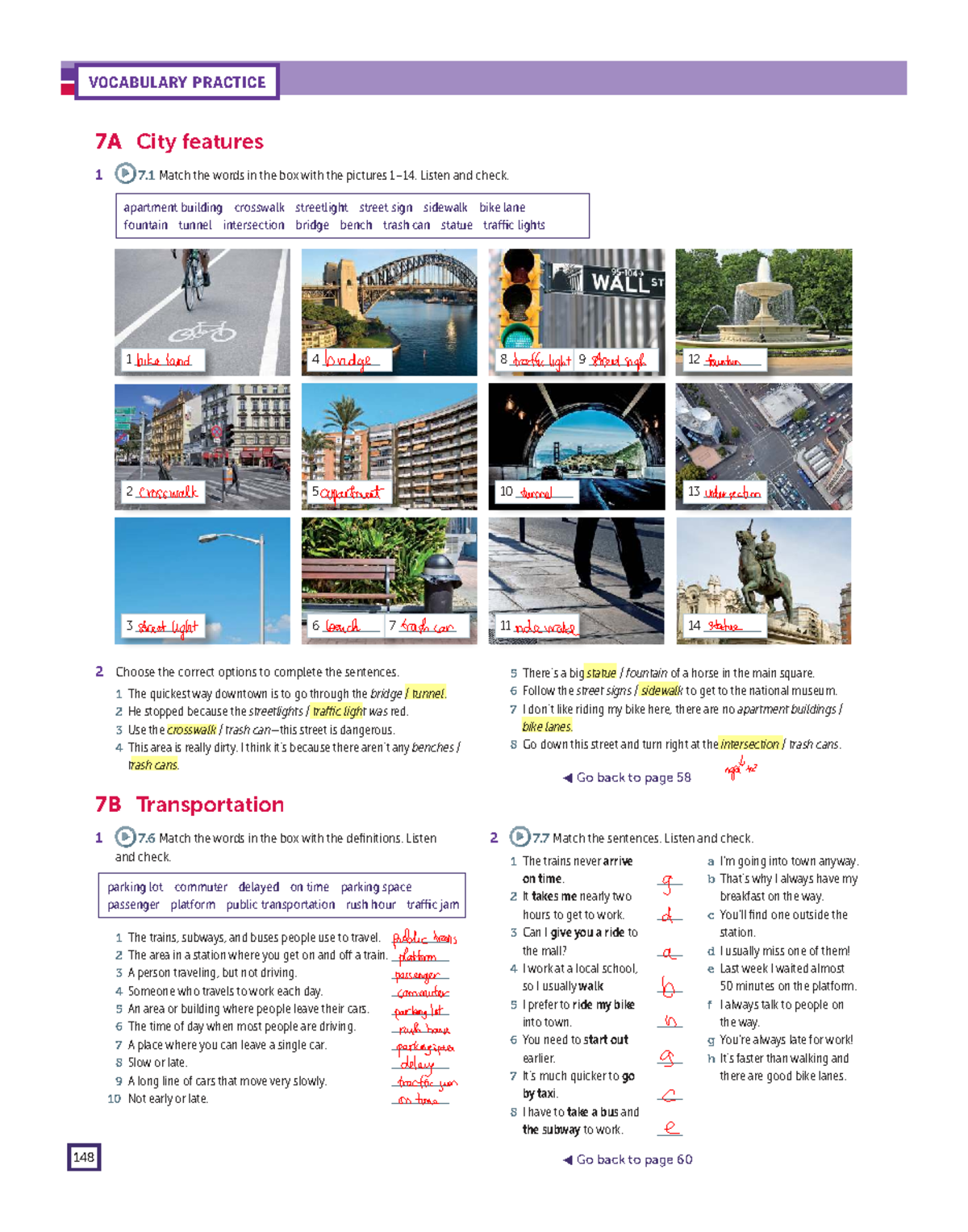 U7 Vocabulary Practice: City Features & Transportation - Studocu