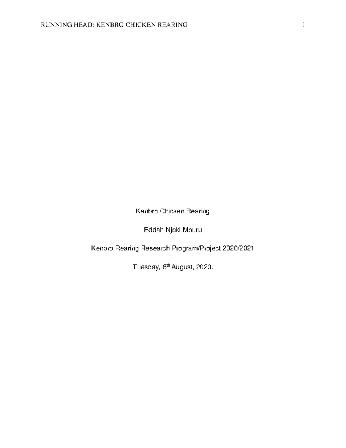 Kenbro Chicken Rearing Program: A Comprehensive Guide by Eddah Mburu ...