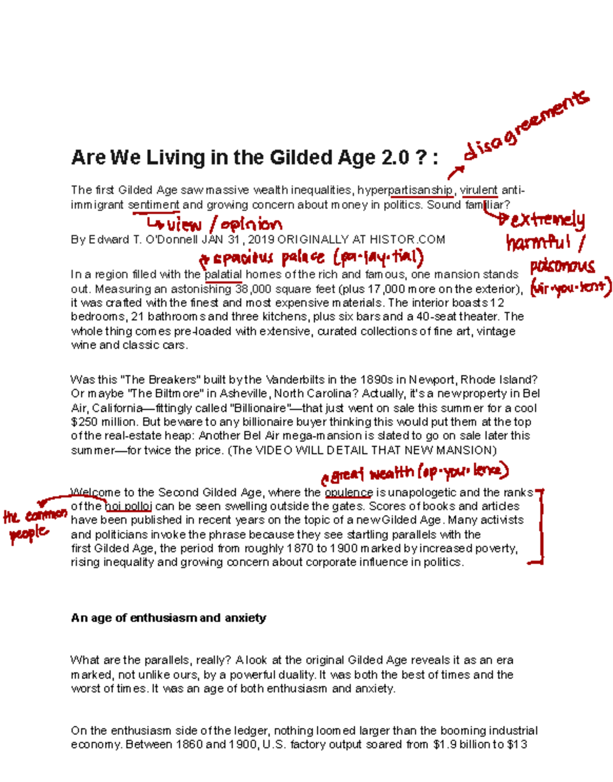 HIST2020 Are We Living in the Gilded Age 2 - Are We Living in the ...