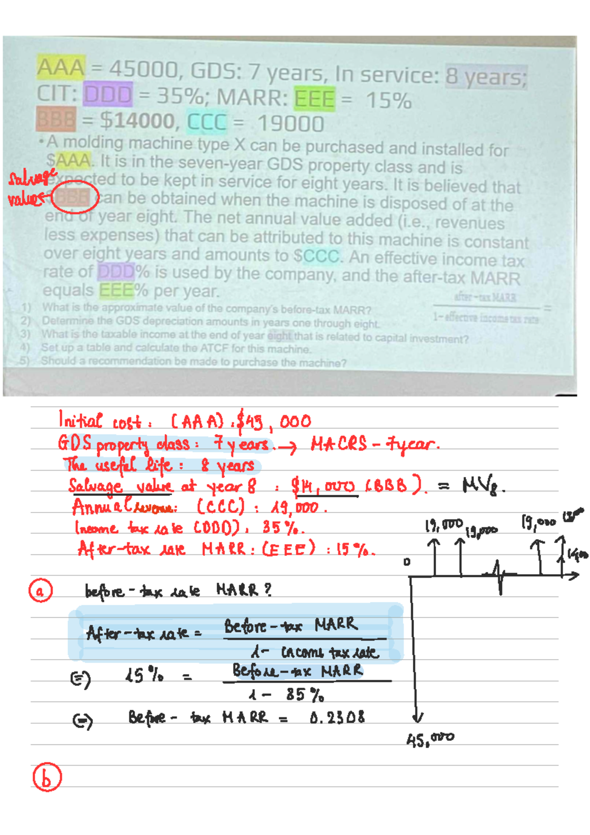 EE 7-Year GDS Depreciation Analysis and MARR Evaluation - Studocu