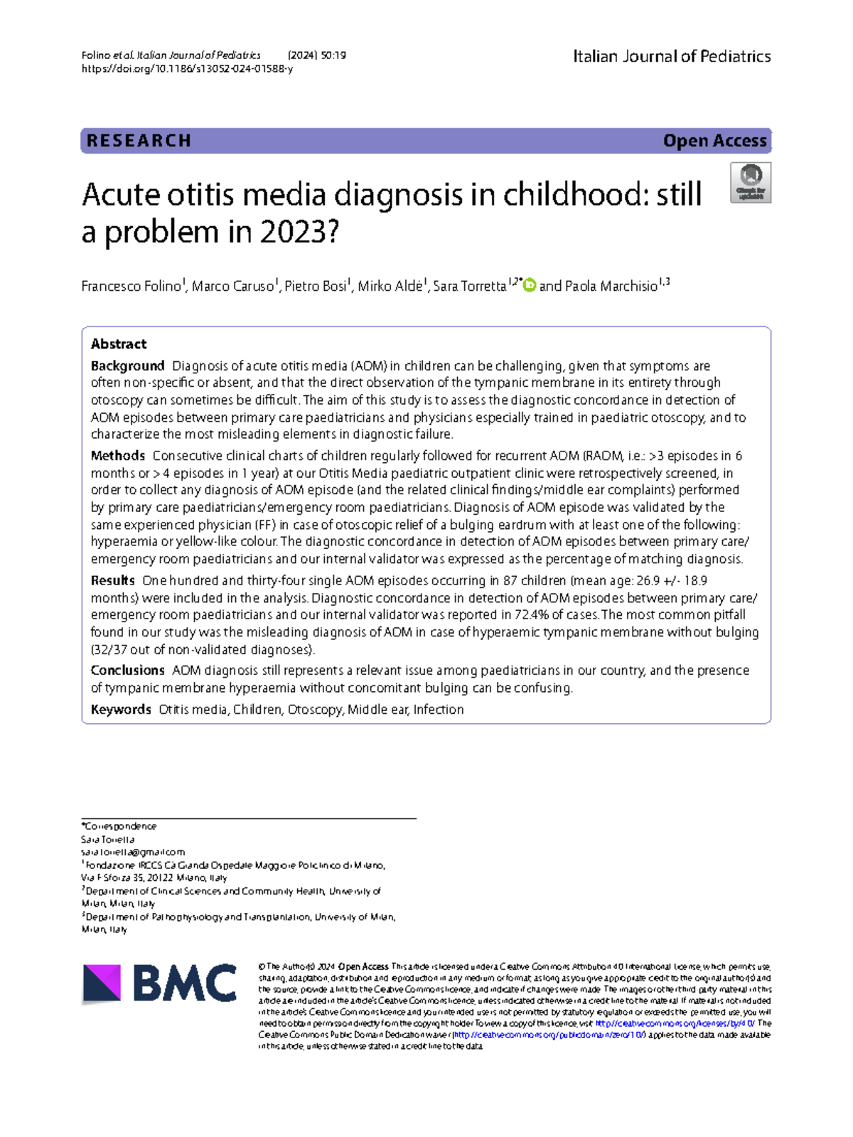 Acute Otitis Media Diagnosis in Children: AOM Challenges in 2023 - Studocu