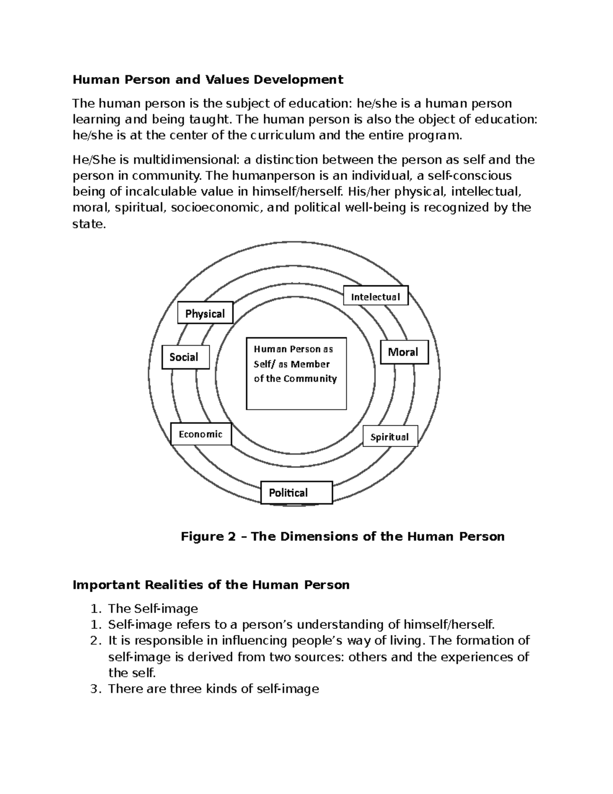 PHI 101: Human Person and Values Development - Lecture Notes - Studocu