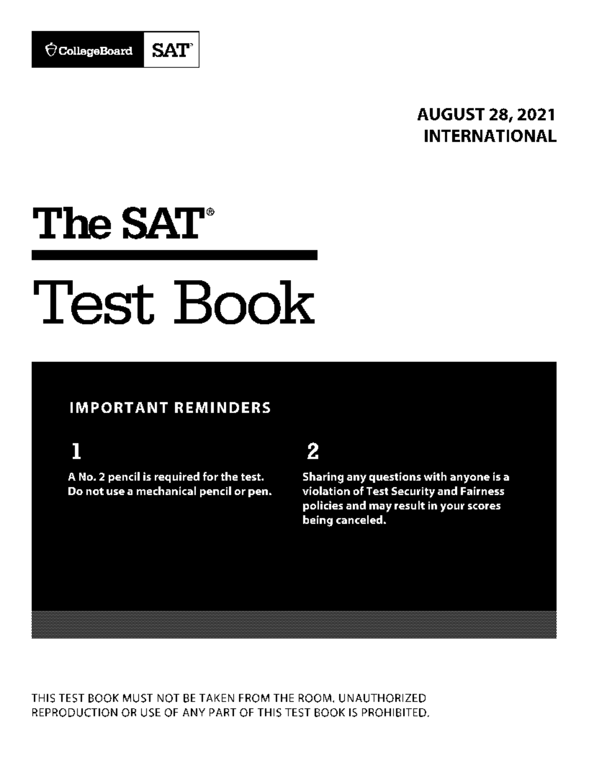 08. August SAT 2021 International - sat practice - Studocu
