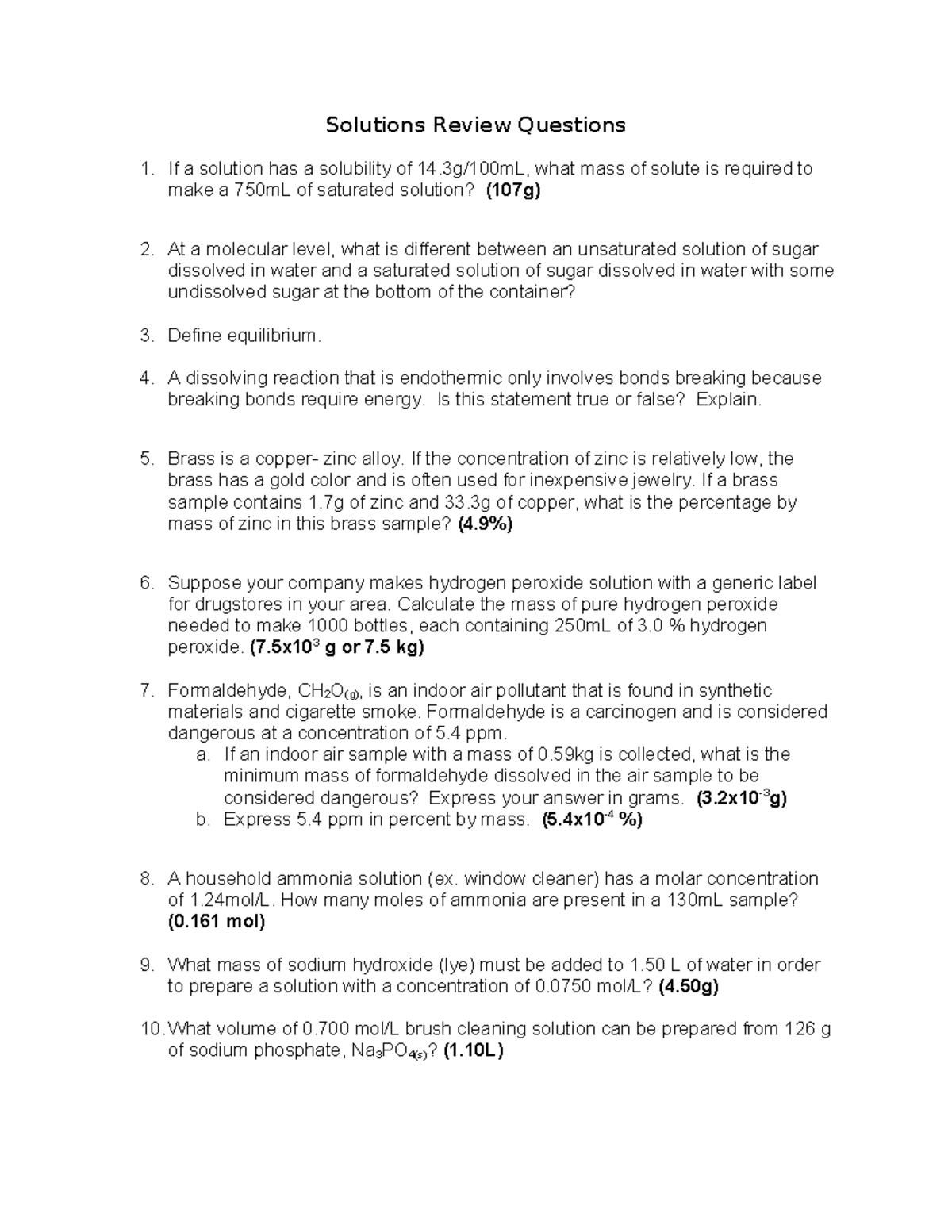 Review questions - Its a practice for the chem - Solutions Review ...