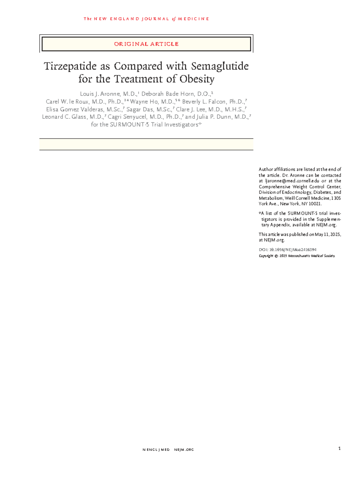 Tirzepatide vs. Semaglutide: Efficacy in Obesity Management (SURMOUNT-5 ...
