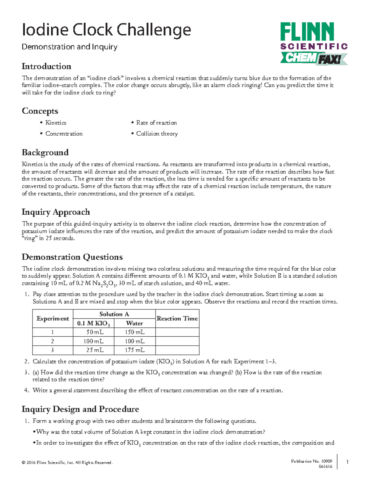 DC10909 - lab report - Iodine Clock Challenge Demonstration and Inquiry ...