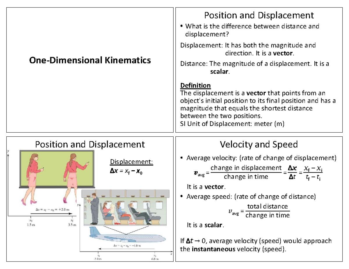 One-Dimensional Kinematics: Position, Displacement, and Velocity ...