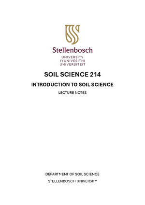 SOIL SCIENCE 214 NOTES: CHAPTER 1 - INTRODUCTION TO SOIL PROPERTIES ...