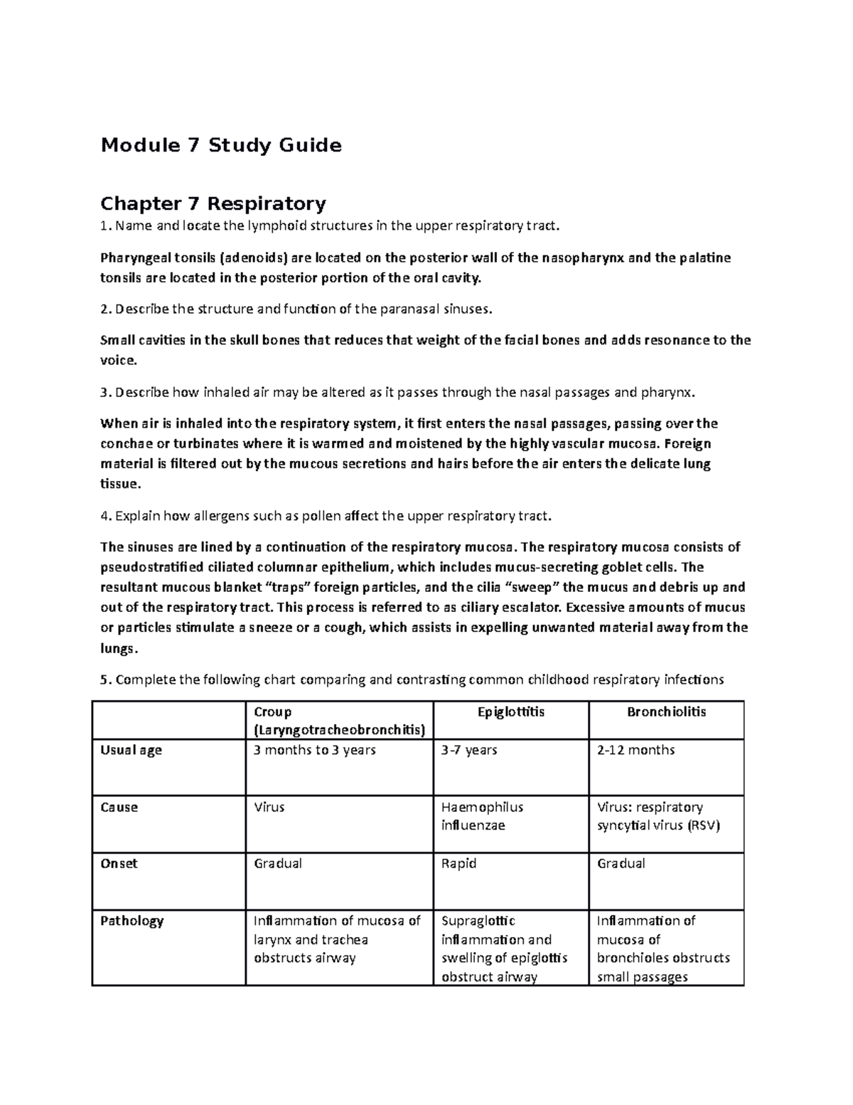 Intro to Human Pathophysiology Modules 7 - Module 7 Study Guide Chapter ...