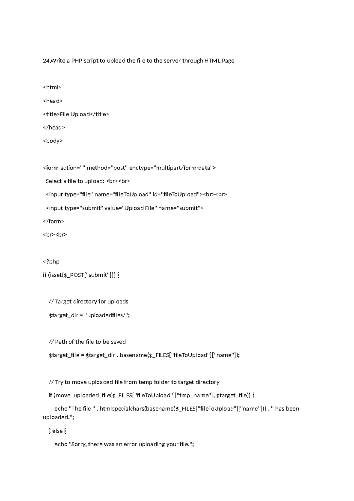 PHP Programming: File Upload, Bio Data, and Login Page Scripts - Studocu