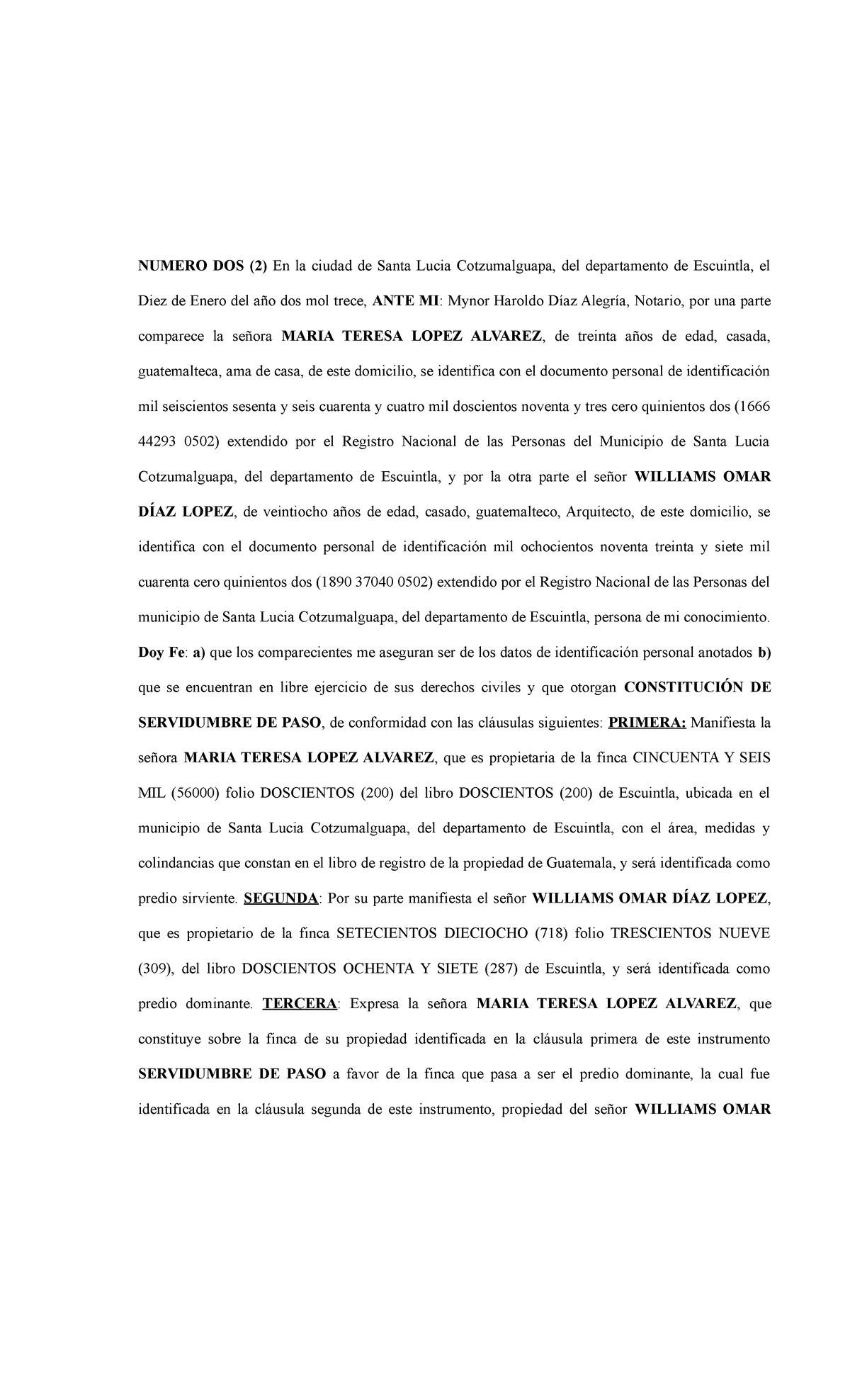 Partes de una Hoja de Protocolo de Notario Guatemala - UNIVERSIDAD ...