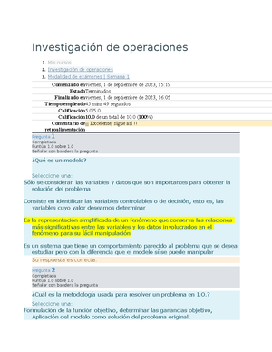 Modalidad de exámenes Semana 3 Investigacion de operaciones - 24/3/24, 09:34 Modalidad de ...