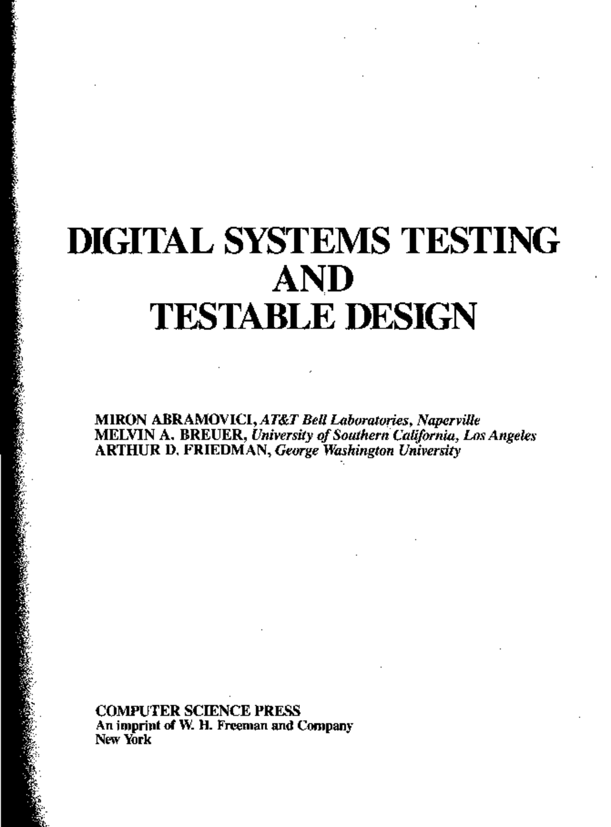 DE0042 Digital Systems Testing and Testable Design Overview - Studocu