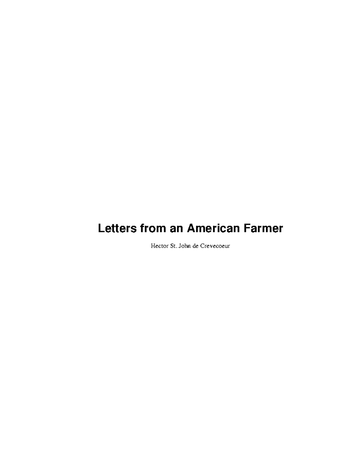 Letters from an American Farmer: Understanding the American Identity ...