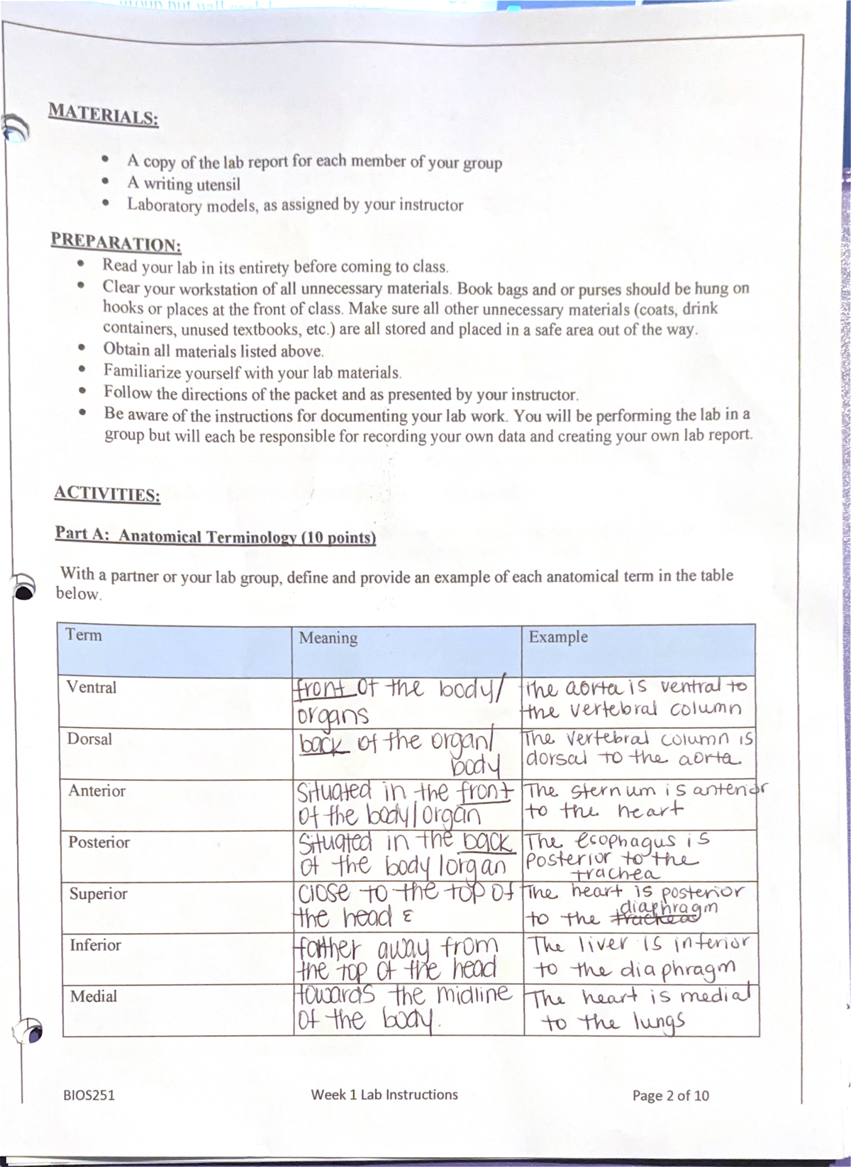 Week 1 A P Week 1 Onsite Lab Materials A Copy Of The Lab Report