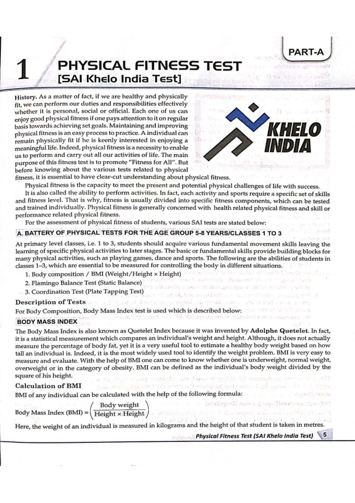 SAI KHELO INDIA TEST: Physical Fitness Assessment Notes - Studocu