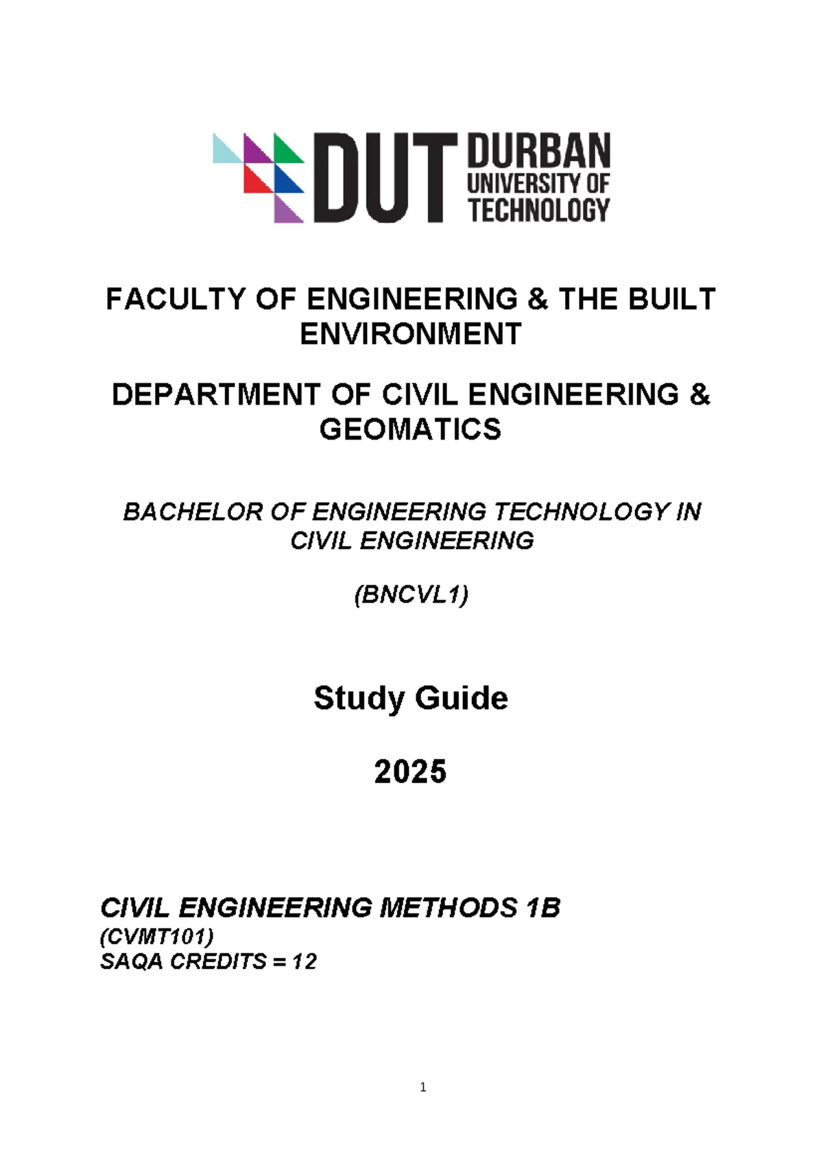 Study Guide: Surveying IB (SRCV101) for Civil Engineering 2025 - Studocu