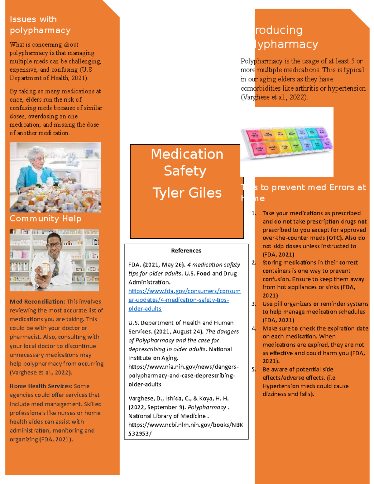 NURS 440 Pamphlet - References FDA. (2021, May 26). 4 medication safety ...