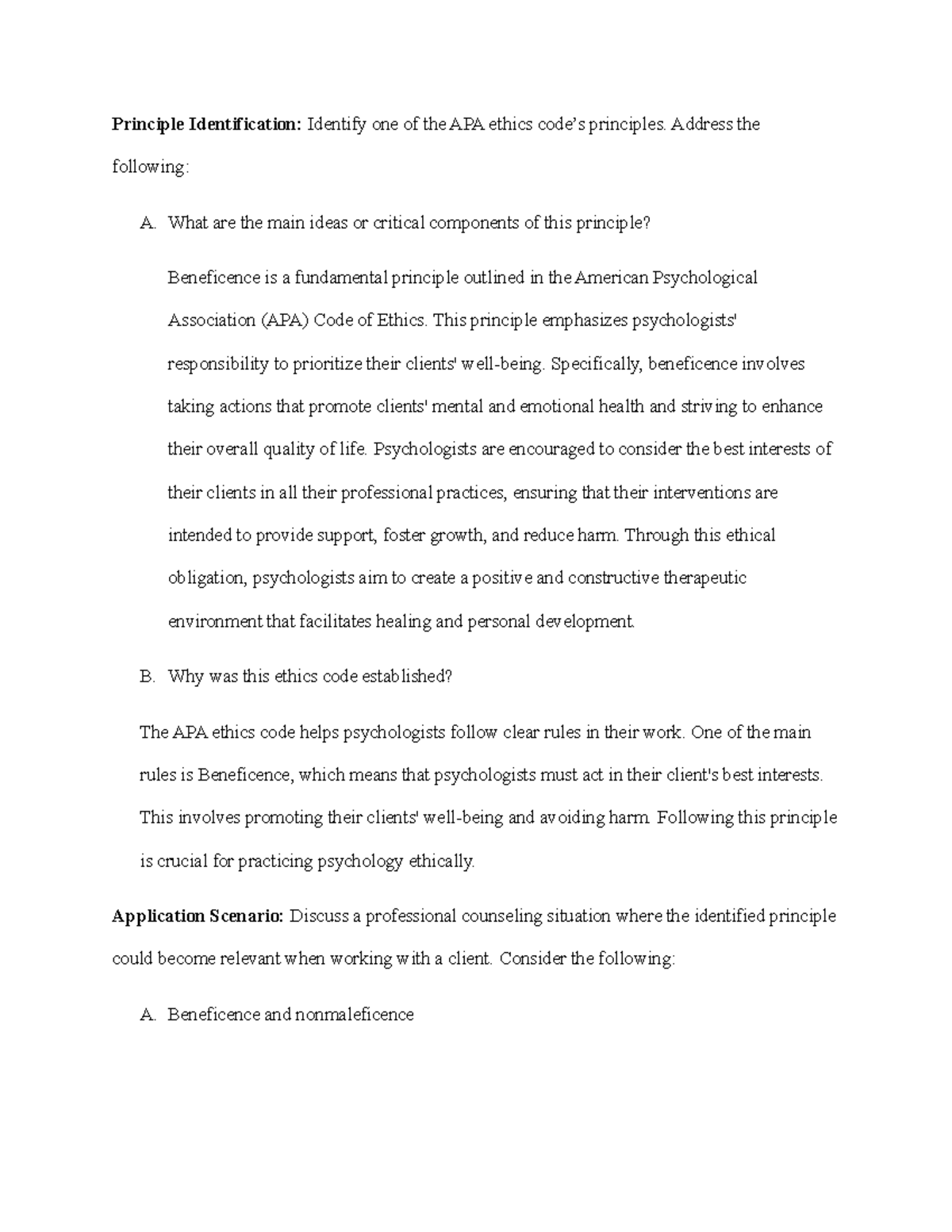 PSY 315 Module Four Journal - Principle Identification: Identify one of ...