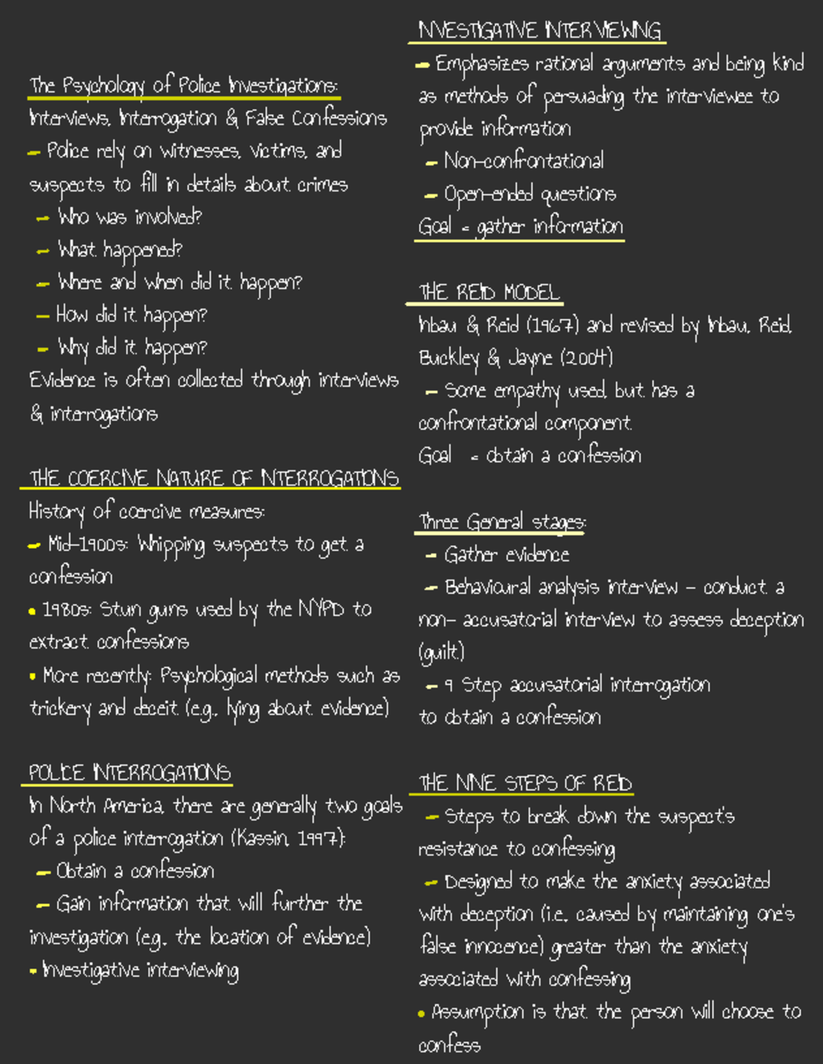 Module 3 - Investigative Interviewing: Psychology of Police ...