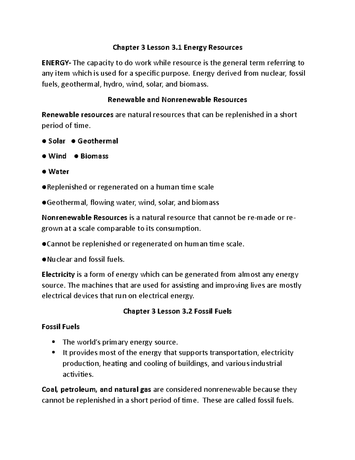 Energy Resources - Lecture notes 1-2 - Science, Technology, Engineering ...