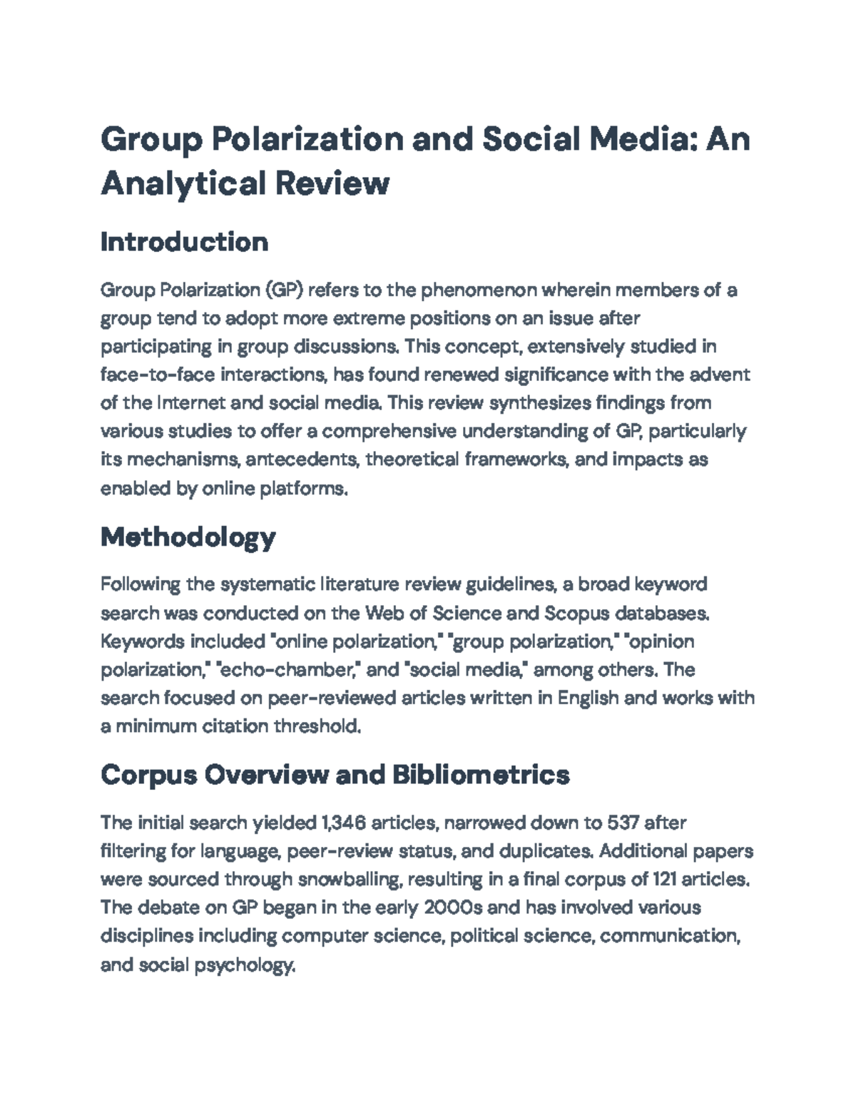 Group Polarization in Social Media: An Analytical Review and Insights ...