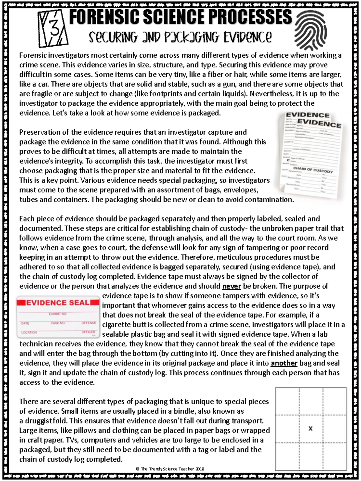 Forensic Science CSI Activity: Securing and Packaging Evidence - Studocu