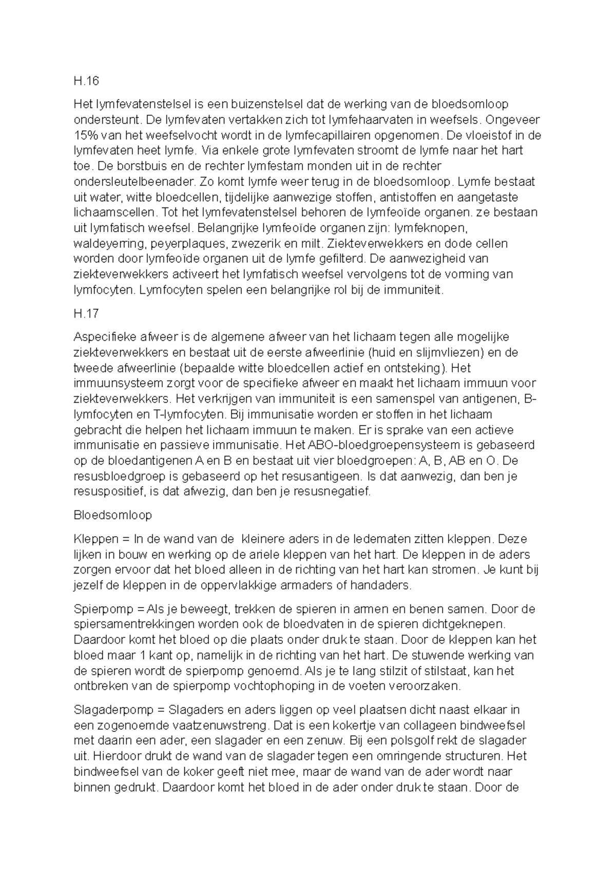 Anatomie Hoofdstukken 16-21: Lymfesysteem en Immuniteit - Studeersnel