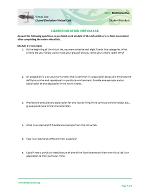 NOVA evolution lab worksheet - The Evolution Lab NAME: Jessica Yam DATE ...